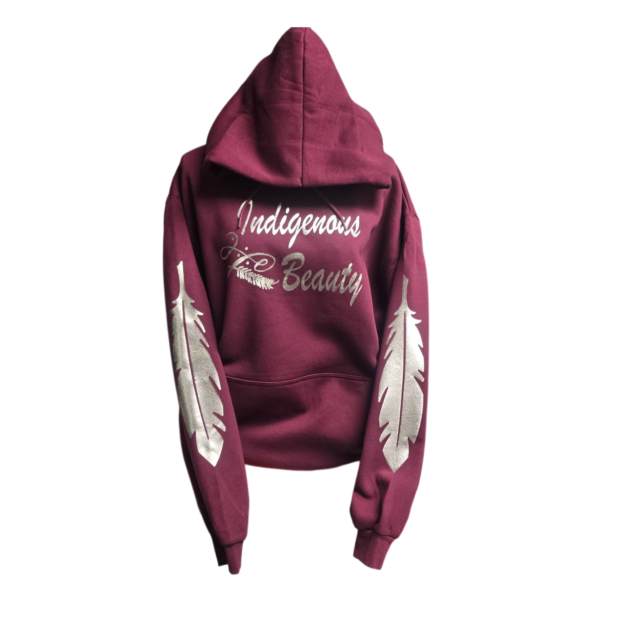 Indigenous Beauty Maroon Hoody with Metallic Silver | IndigiMerch